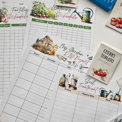 Watercolor Garden Plant Labels Clipart 6 A4 Pages, Printable Herb ...