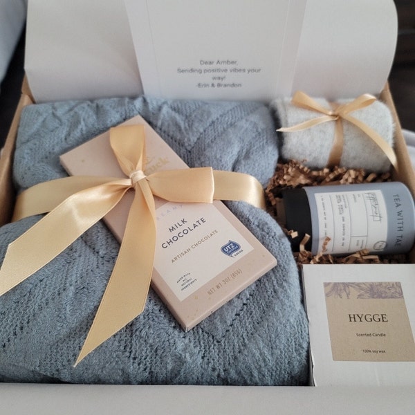 Soothing Sympathy Gift Baskets With Blanket, Candle & Socks | Self Care ...
