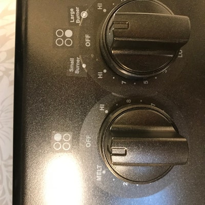 4 Dials Set Lo-med-hi AC/CCW Cooktop Burner Label Black Print Clear ...