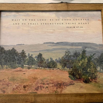 Vintage Scripture Mountain Print Psalm 121:1 KJV Christian Wall Art ...