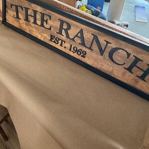 Raised Rustic Business Sign 3D Large Custom We Use Your | Etsy