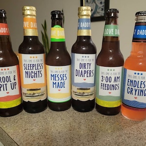 First Time Dad Beer Labels Fathers Day Gift for Daddy to Be New Dad ...
