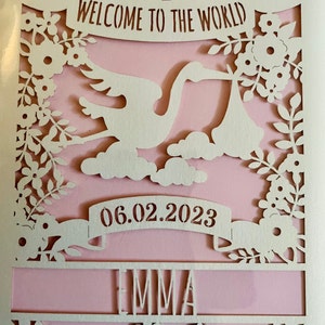 Personalised Papercut Floral New Baby Card, Baby Cards, Birth ...