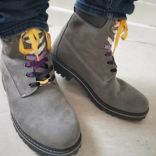 Non-binary Lace Locks — Subtle Pride Shoelace Shoe Charm Agender ...