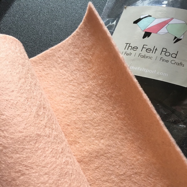 Wool Felt Roll - 100% Wool in Color PEACH BLOSSOM - 5" X 36" Wool Felt ...