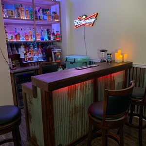 Custom Stained Rustic Bar - Etsy