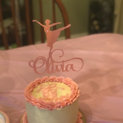 Dancer Cake Topper, Personalized Centerpiece, Glitter Cake Topper With ...