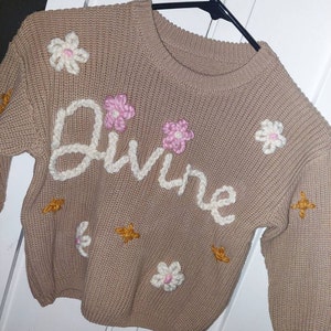 Custom Hand Embroidered Sweaters unisex - Etsy