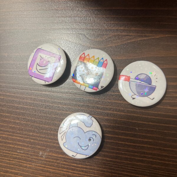 Matching Pins Bfdi Tpot Bfb [MATURE AUDIENCE] Holographic Pins 2.25 ...