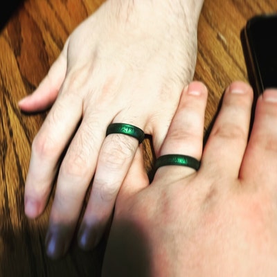Forest Ring Silicone Ring, Personalized Tree Hugger Green Ring Gift Him ...