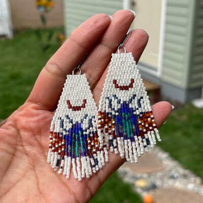 Raven Bead Earrings Pattern Pdfbrick Stitch Seed Bead Digital - Etsy