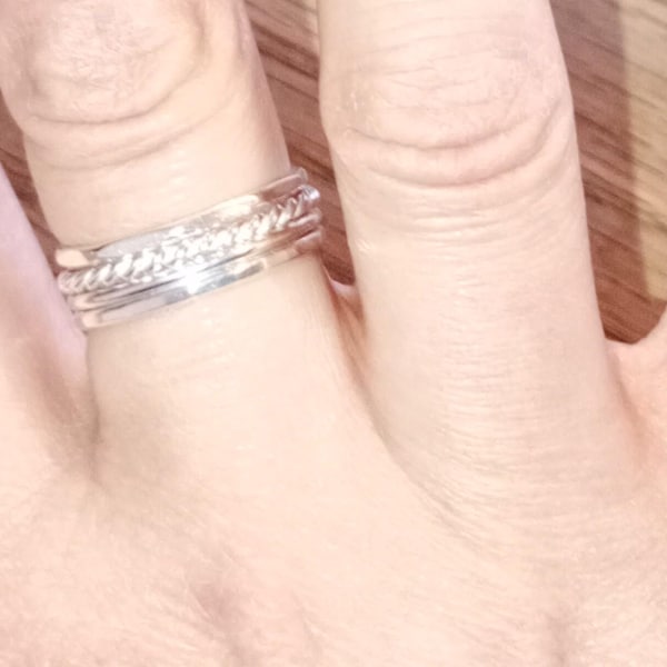 Sterling Silver Fidget Ring, Anxiety Ring, Spinner Ring, Fiddle Ring ...