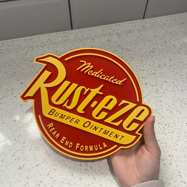 Cars Rusteze Sign Logo - Automotive Animated Movie Inspired Sign - Etsy