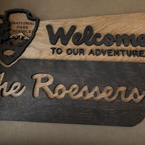 Park Style Welcome Sign Parks System Inspired Family Name | Etsy