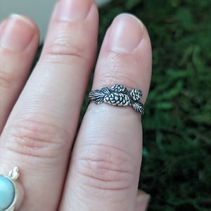 Vintage Fairycore Silver Band Enchanted Forest Mystical Ring, Unique ...