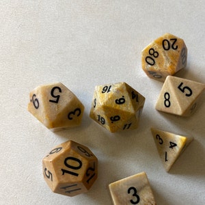 Coral Fossil Gemstone Polyhedral Dice Set: Hand Carved With Quality ...