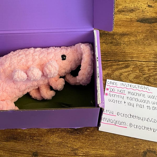 Handmade Crochet Shrimp Plushie | Cute Soft Shrimp Stuffed Animal - Etsy