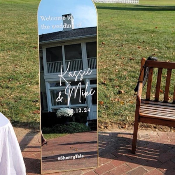 Custom Wedding Mirror Decal, Shower, Parties, Events, Personalized ...