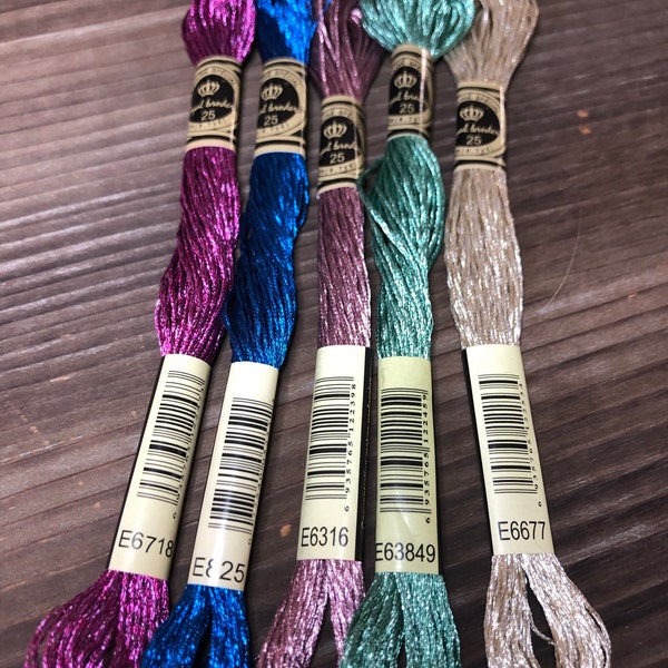 Metallic Embroidery Floss, Thread, Metallic Cross Stitch Thread, Silver ...