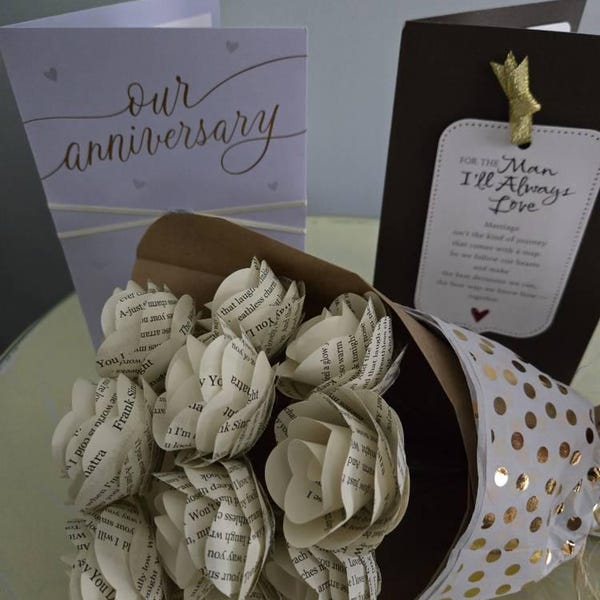 Custom Song Lyrics Paper Flowers, Wedding Vows, Paper Anniversary ...
