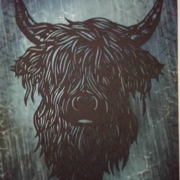 Highland Cow Papercutting Template, Highland Cow Vinyl Template ...