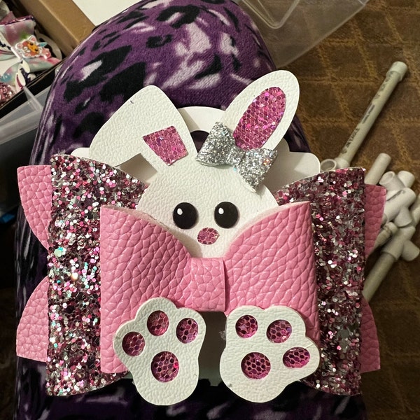 Easter Bunny Bow SVG, Peek a Boo Bunny Ears Bow SVG, Rabbit Bow PDF ...