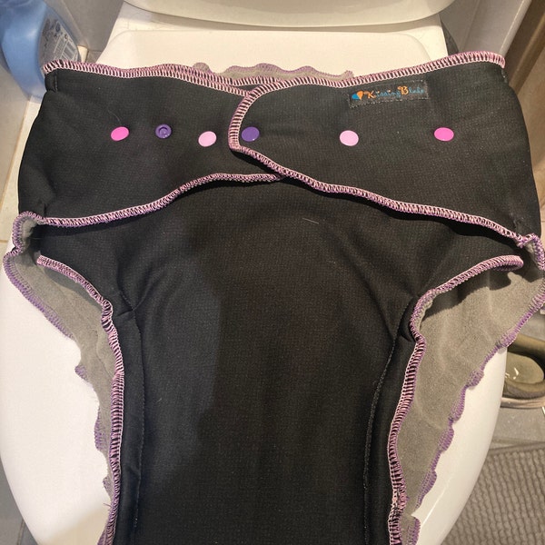 Washable Adult Diaper Night/day Front Snap Closure Custom Hybrid Fitted ...