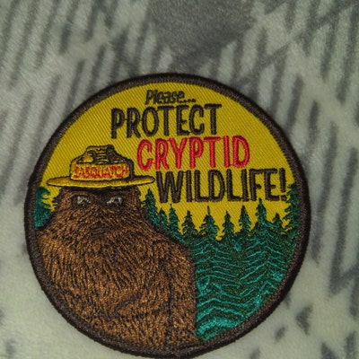 Cryptid PSA Patch Cryptozoology Tracking Society Bigfoot Sasquatch ...
