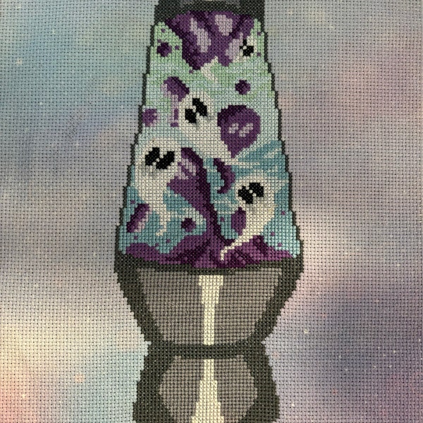 Lava Lamp Cross Stitch Pattern Ghost Cross Stitch Chart Spooky Horror ...