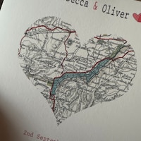 Special Location Map Card Anniversary Card Engagement Card - Etsy