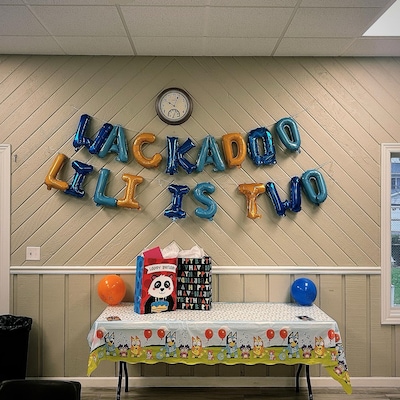 Wackadoo Custom Name is Two Bluey Balloon Banner Bluey Themed Birthday ...