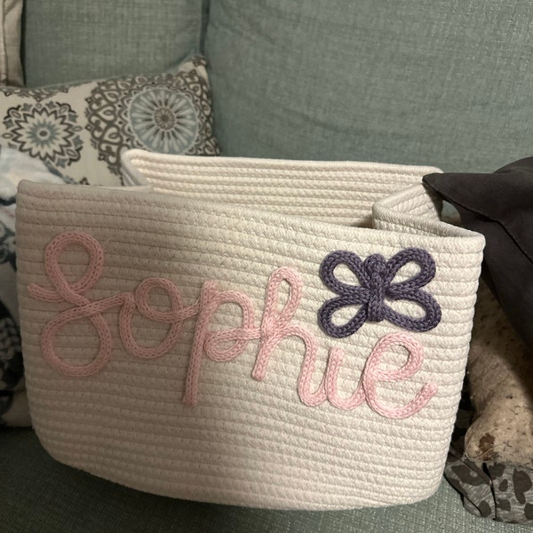 Personalized Basket, Monogrammed Basket, Custom Name Basket, Monogram ...