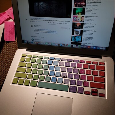 Vibrant Rainbow Mosaic Keys Sticker for MacBook Keyboard Colorful ...