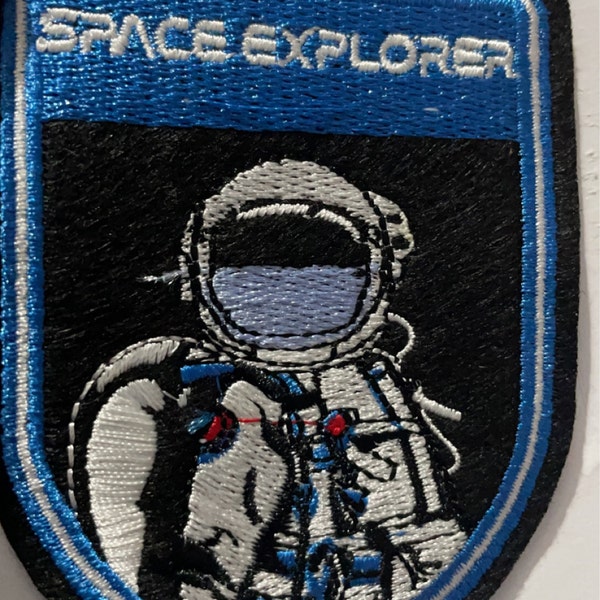 Astronaut Space Explorer Iron / Sew on Embroidered Patch Badge Embroidery Space Walk EVA Motif ...