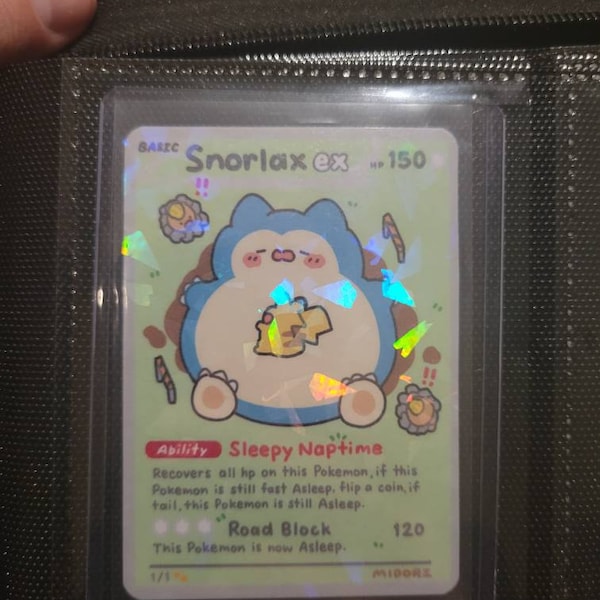 Snore EX Custom Fanmade Card | Holographic Collectible Card | Vinyl ...