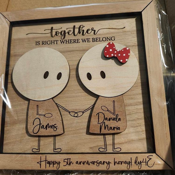 Personalized Couple Wooden Sign, Valentines Day Gift for Her/him ...