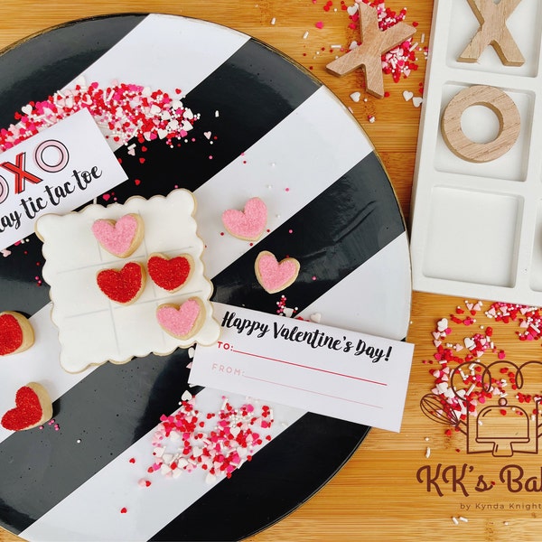 XOXO Let's Play Tic Tac Toe Treat Bag Toppers in 4 Sizes | Cookie ...