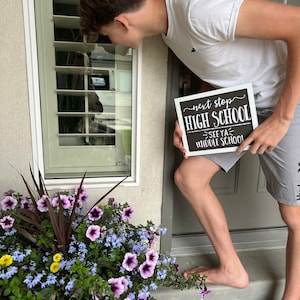 Printable Next Stop High School Sign, Last Day of Eighth Grade, Last ...