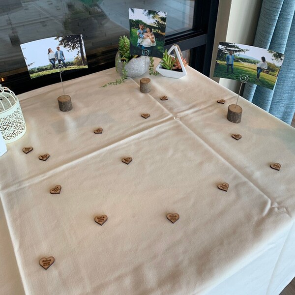 Personalised Wooden Love Heart Table Decorations, Rustic Vintage ...