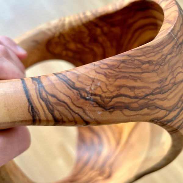 Großer Obstkorb mit Griff aus Olivenholz UNIKAT - Etsy.de