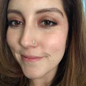 Large Nose Stud Solid 14k Yellow Gold Indian Nose Stud Nose - Etsy