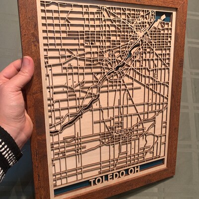 CUSTOM Laser Cut Map of Any City in the World 3D Laser Cut Wood Map ...