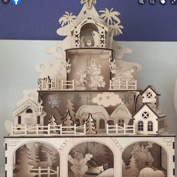 Christmas Scene - Xmas Tree - Laser Cut Files. Laser Cut Project Plan ...