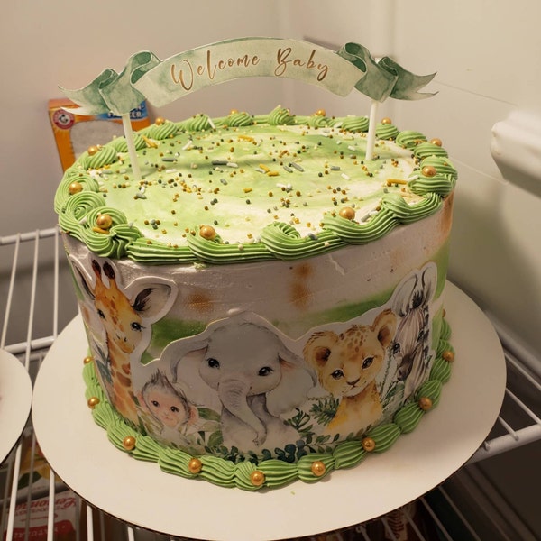 Safari Baby Shower Cake Topper, Safari Animals Centerpiece, Jungle Baby ...