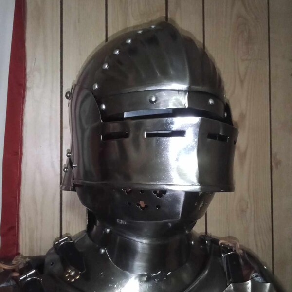 18 Gauge Medieval Heavy Burgonet Helmet Medieval Viking Helmet Knight ...