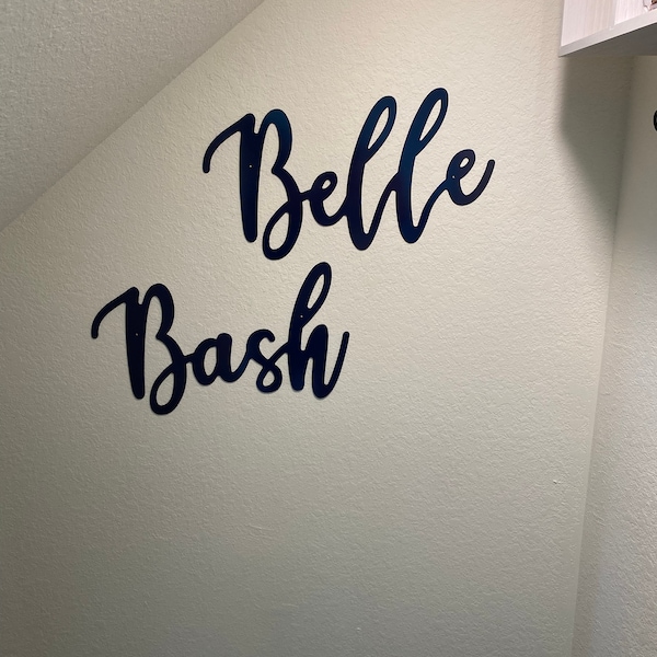 Custom Word Sign Metal Personalized Nursery Name Sign Cursive Word ...