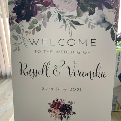 Amanda Personalised Wedding Welcome Sign, Available Digitally or ...
