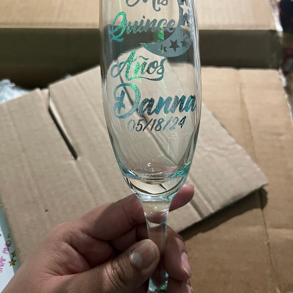 Copas Quinceañera O Sweet 16 Para Brindis! Personalized Champagne Glass ...