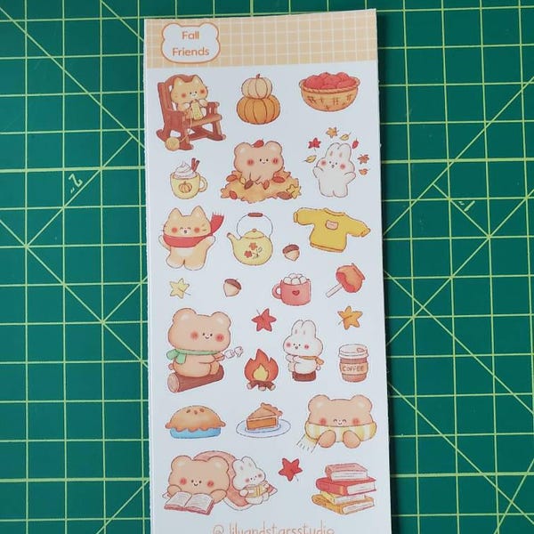 Study Friends Sticker Sheet • Hand Drawn • Kawaii Design • Cute School ...