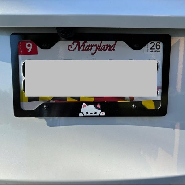 Ultra Slim Subuwu Subaru Anime Peeking Cat Metal License Plate Frame ...